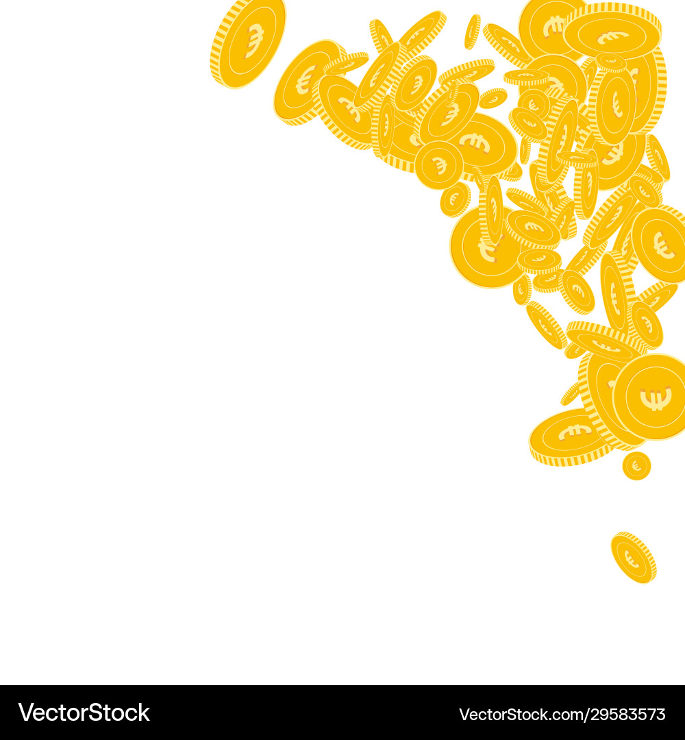European union euro coins falling scattered float Vector Image