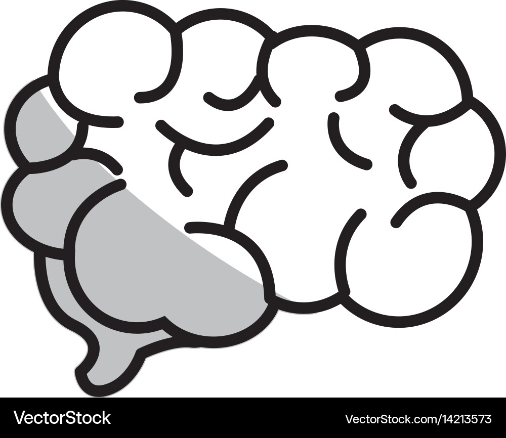 Figure mental health smart brain icon Royalty Free Vector