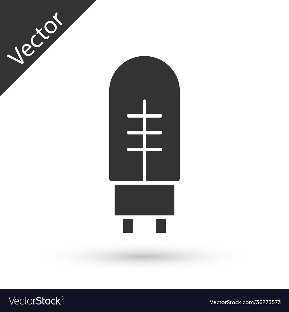 Grey light emitting diode icon isolated on white Vector Image