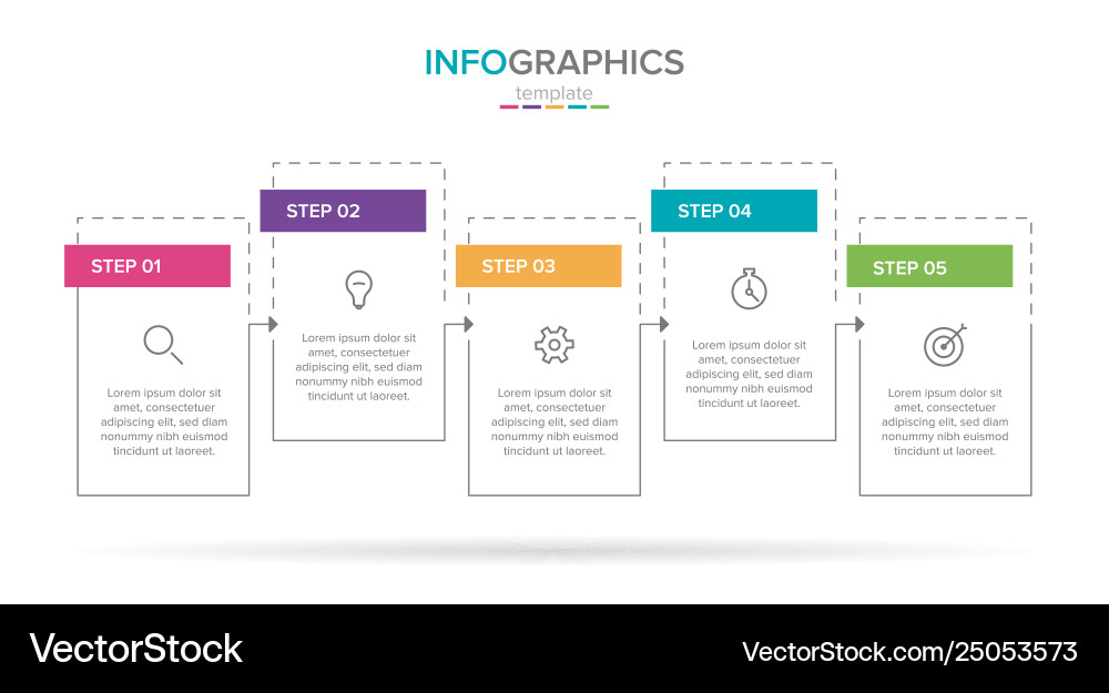 Infographic label template with icons 5 Royalty Free Vector