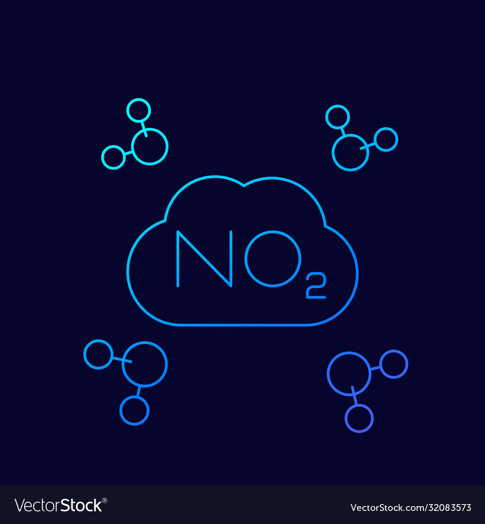 No2 nitrogen dioxide molecule linear Royalty Free Vector No2 nitrogen dioxide molecule linear Royalty Free Vector