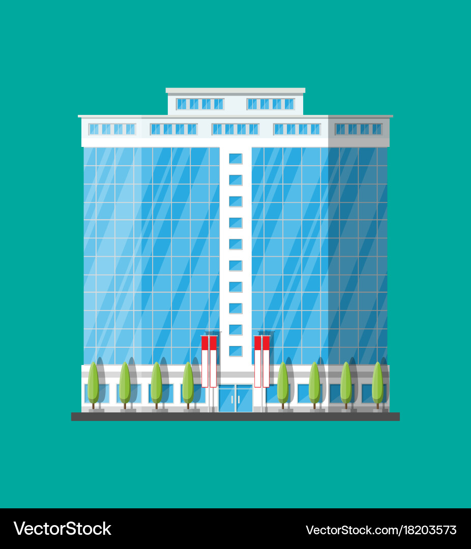 Office building exterior commercial building Vector Image