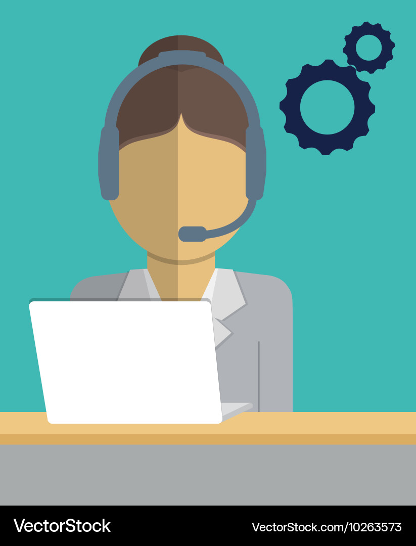 Operator woman call center service icon Royalty Free Vector