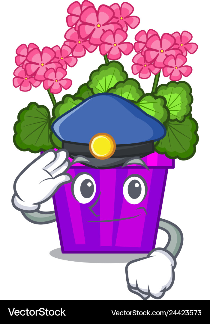 Police geranium flower isolated with mascot Vector Image