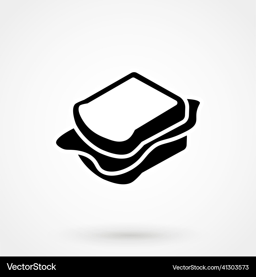 Sandwich with cheese icon isolated on white Vector Image