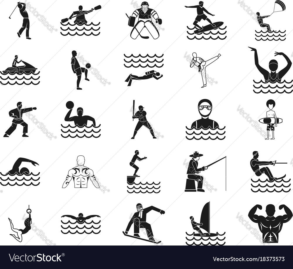 Sportsman icon set simple style Royalty Free Vector Image Sportsman icon set simple style Royalty Free Vector Image