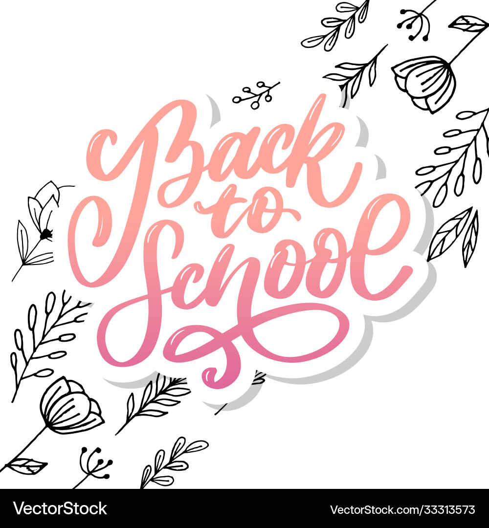 Welcome back to school hand brush lettering Vector Image