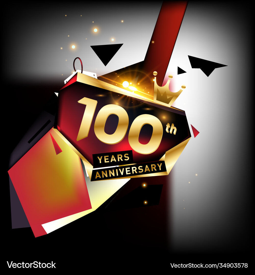 100th anniversary celebration colorful background Vector Image