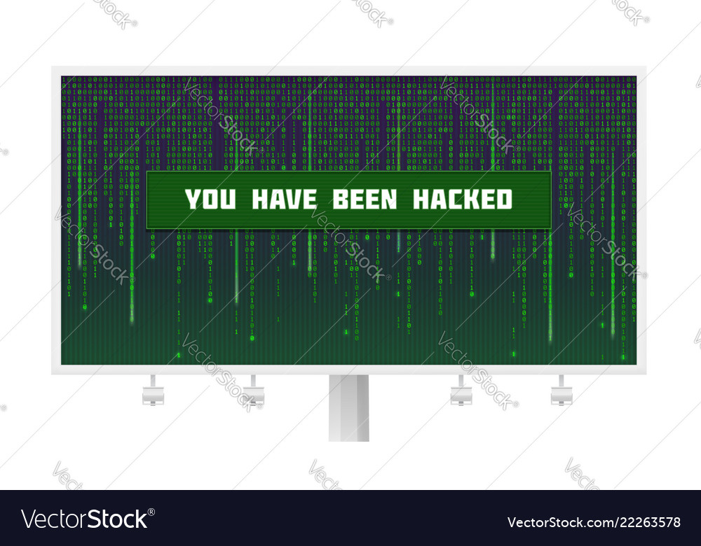 Billboard with binary computer code cyberspace Vector Image