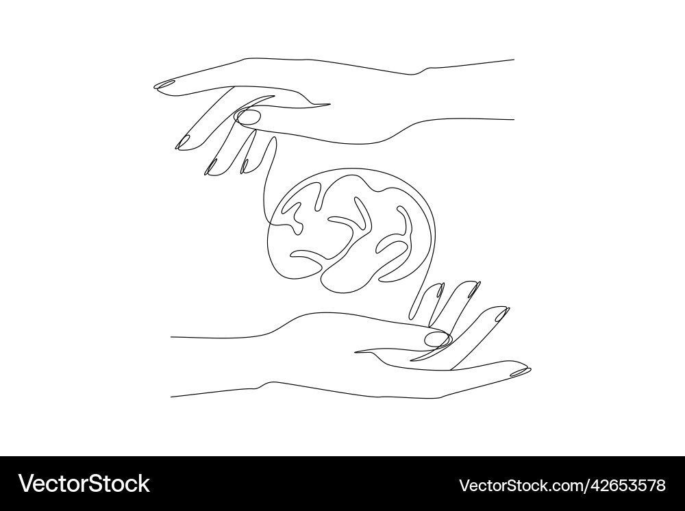 Continuous one line drawing of brain and human Vector Image