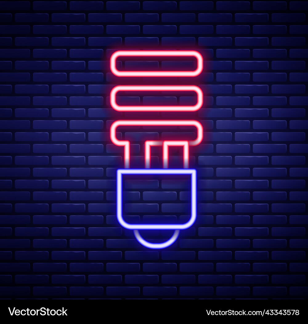 Glowing neon line led light bulb icon isolated Vector Image