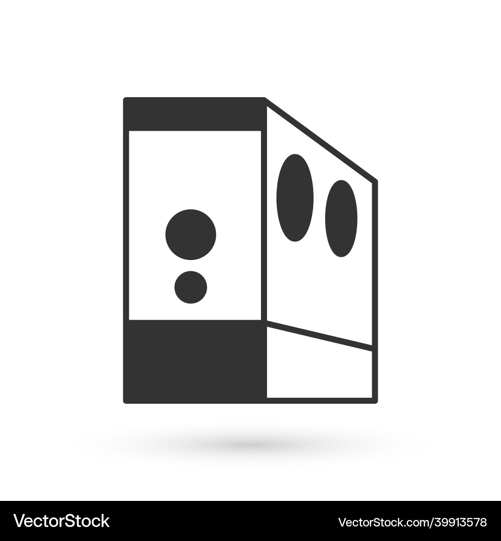 Grey case of computer icon isolated on white Vector Image