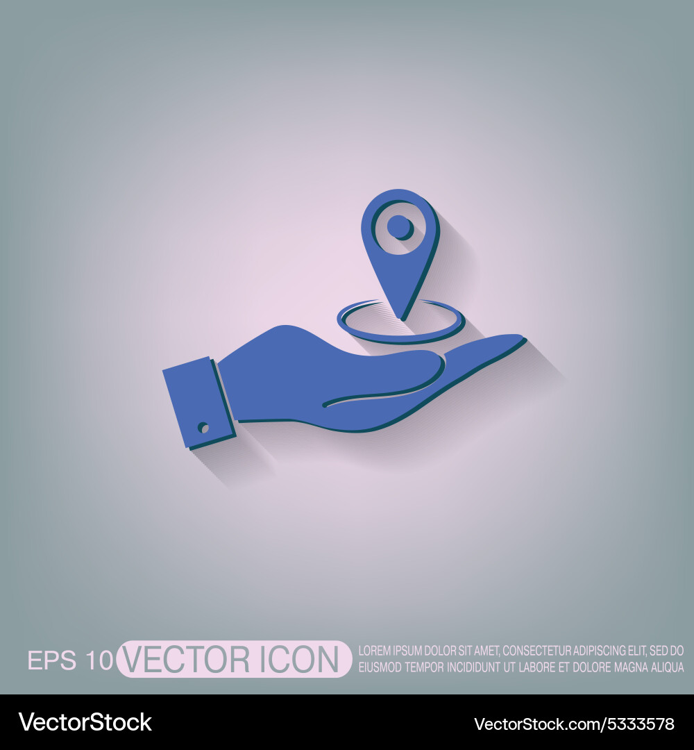 Hand holding a pin location on the map Royalty Free Vector