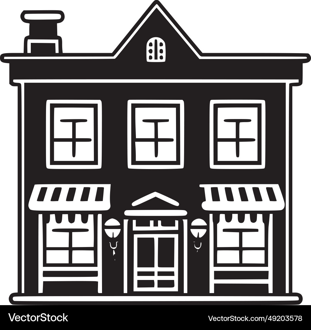 House - minimalist and flat logo Royalty Free Vector Image