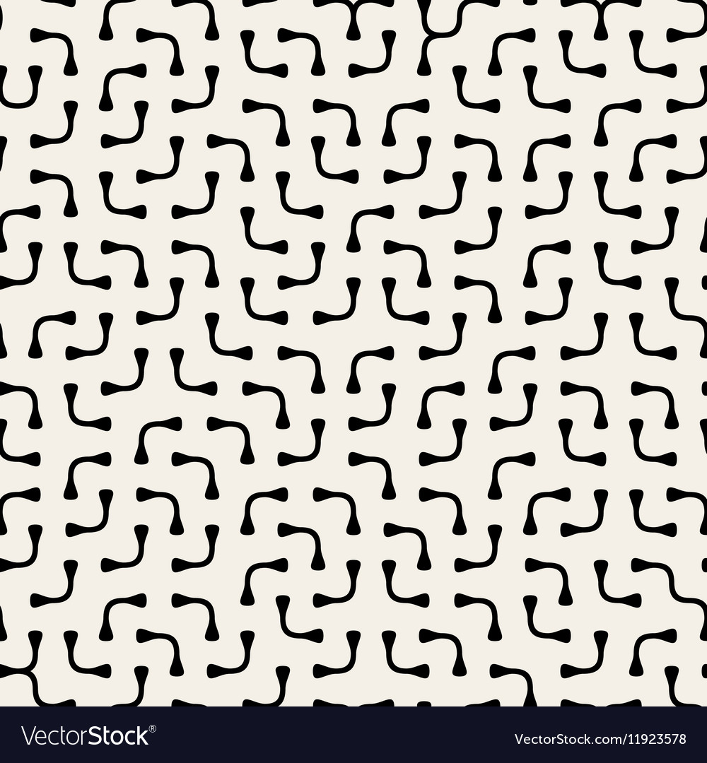 Jumble rounded lines seamless black Royalty Free Vector