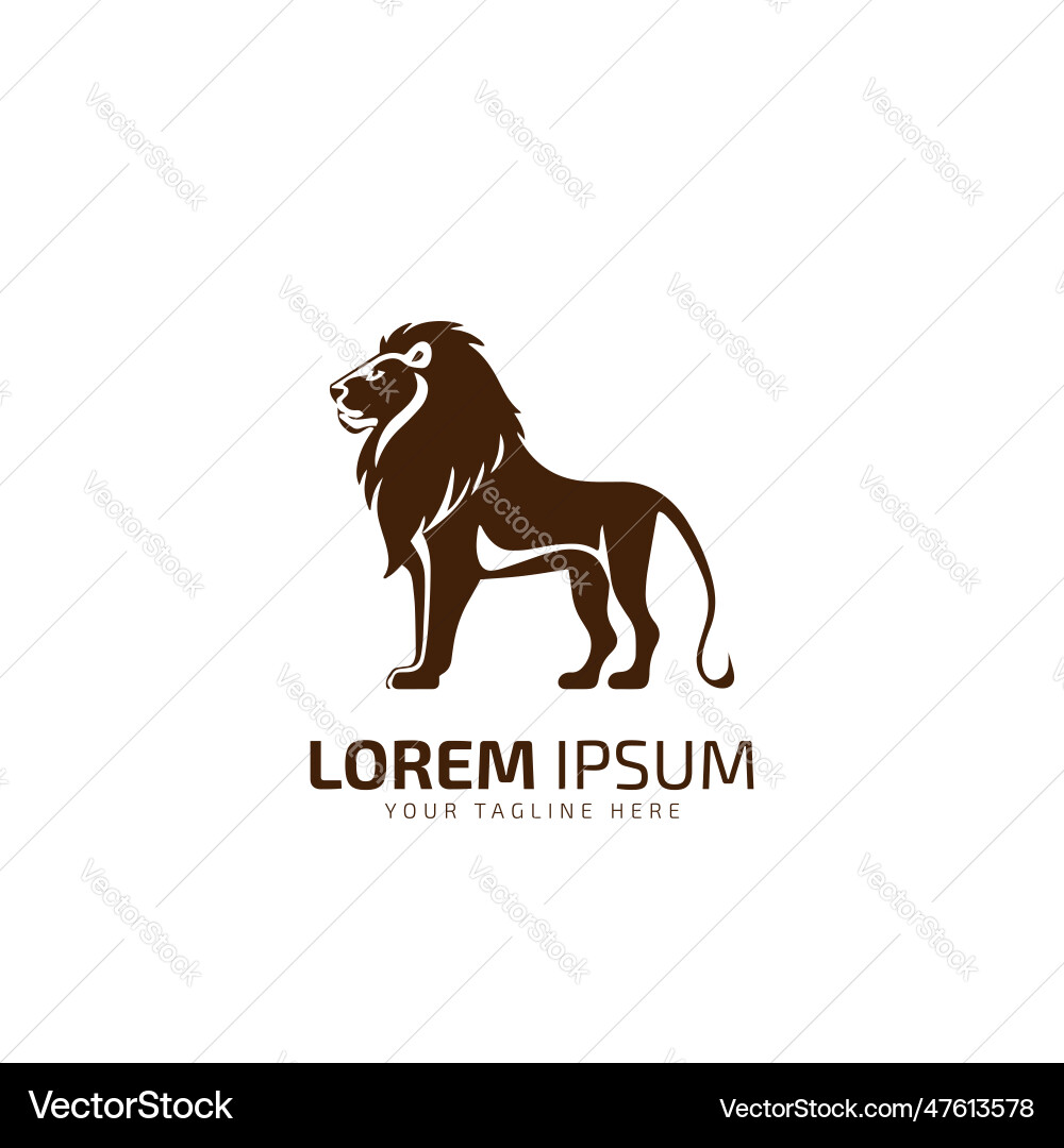 Lion logo emblem design silhouette isolated Vector Image