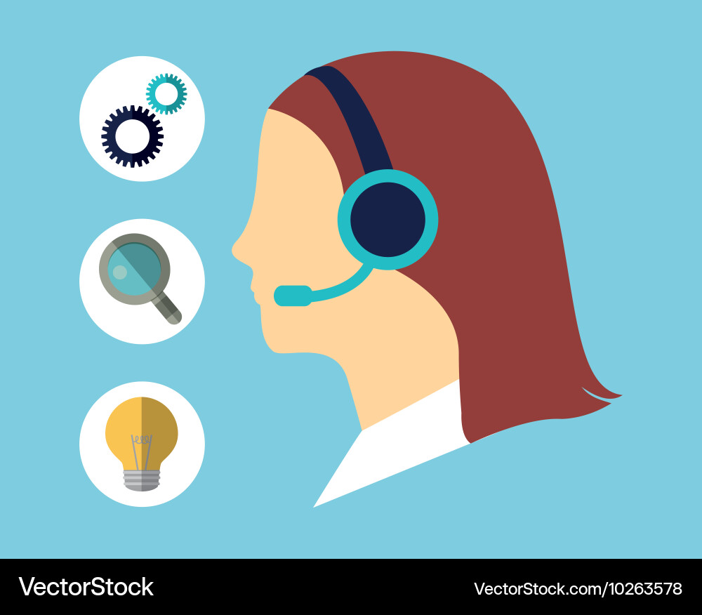 Operator woman call center service icon Royalty Free Vector