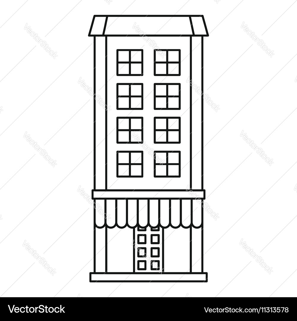 Shop icon outline style Royalty Free Vector Image