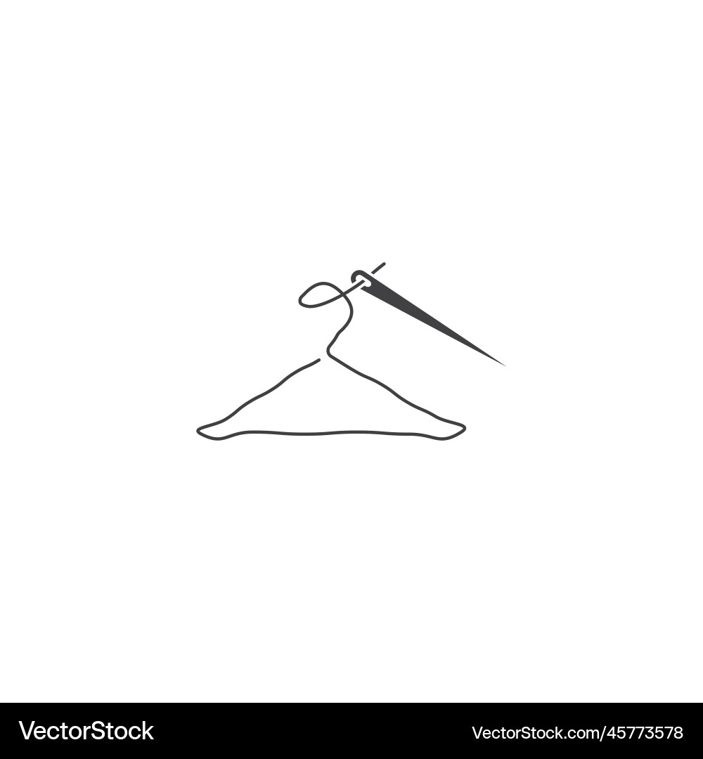 Tailor hanger with needle clothing production Vector Image