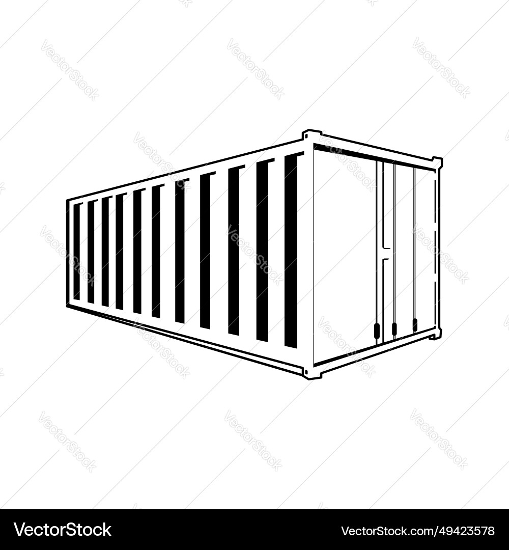 Vintage retro isolated cargo shipping container Vector Image