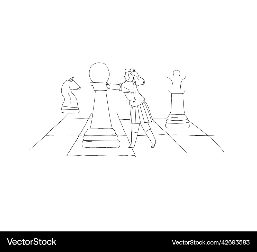 Ambitious woman with strategic thinking moving Vector Image