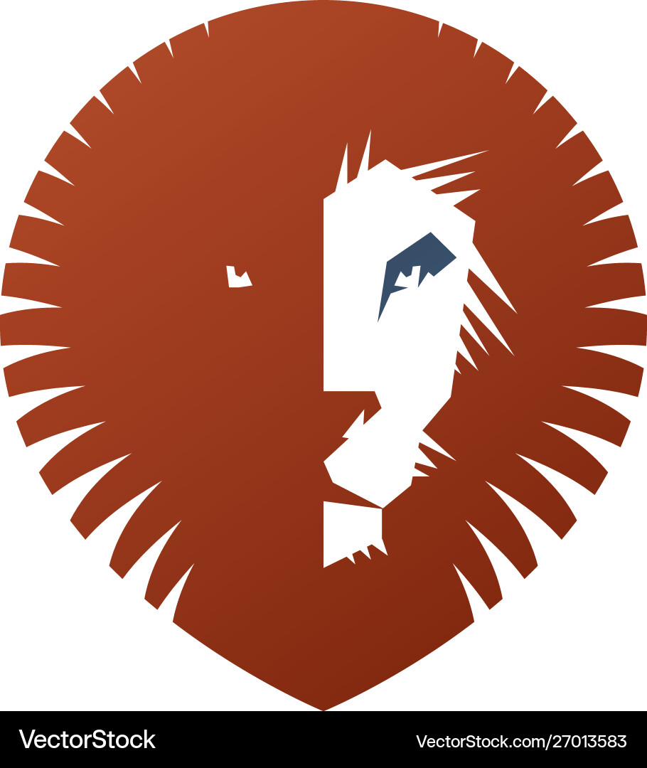 Brave lion ancient emblem animal element heraldic Vector Image