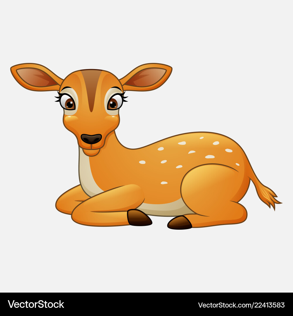 Cartoon funny deer on white background Royalty Free Vector