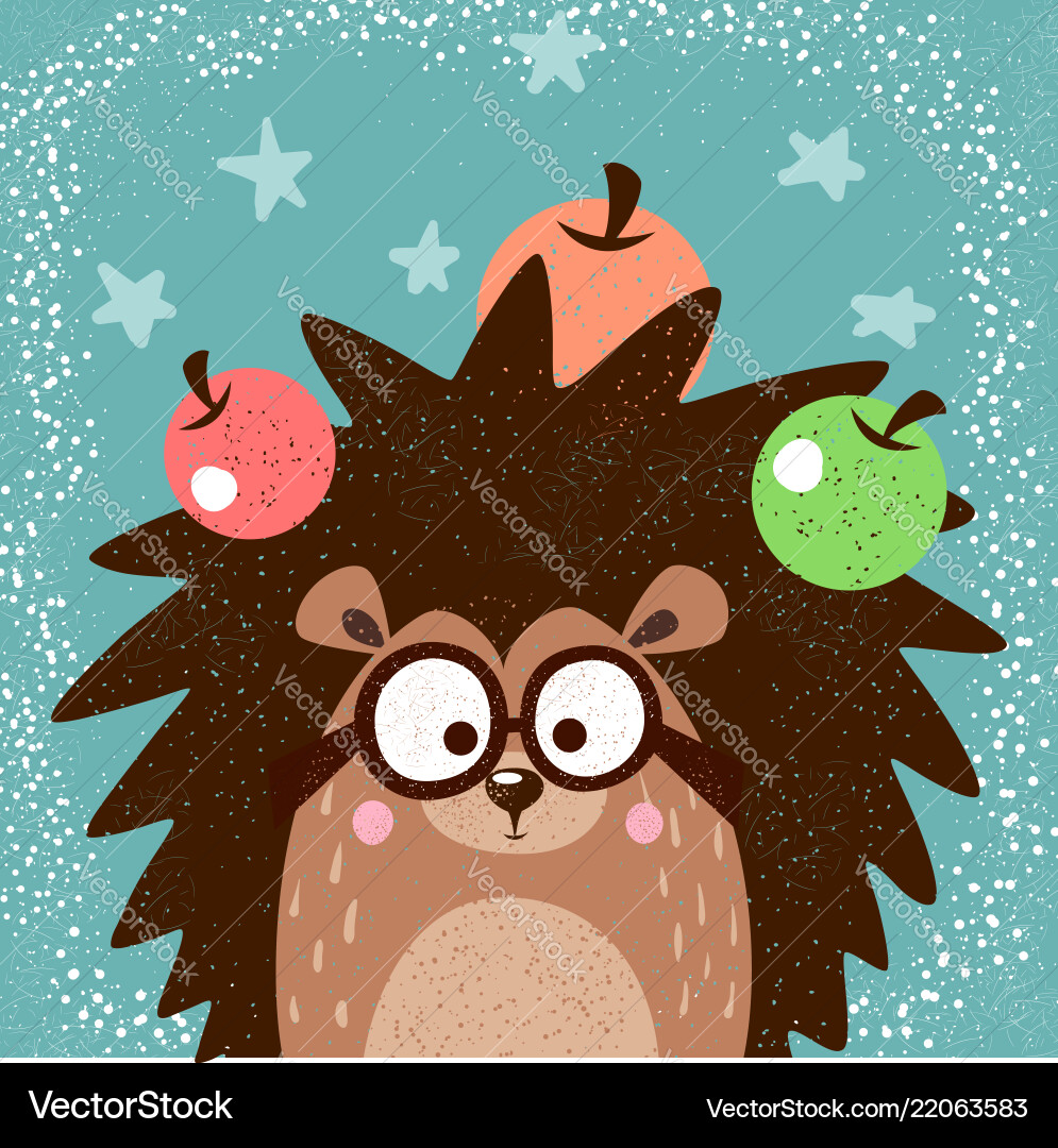 Cartoon funny hedgehog Royalty Free Vector Image