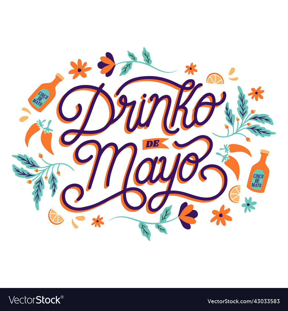 Cinco de mayo colorful lettering Royalty Free Vector Image