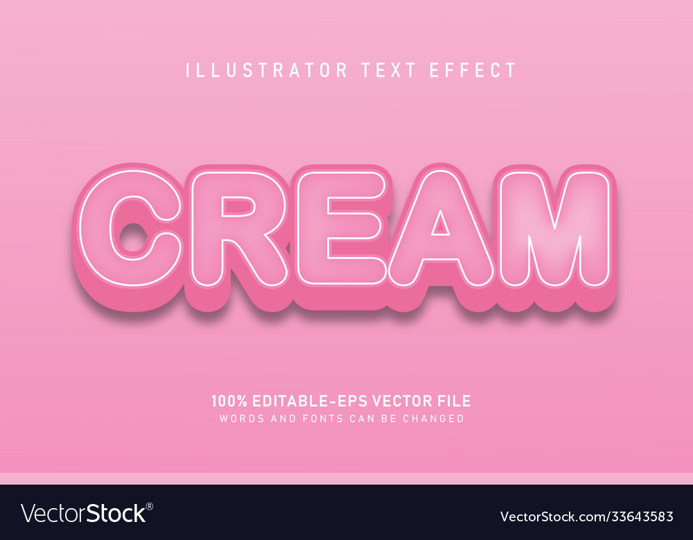 Cream text effect Royalty Free Vector Image - VectorStock