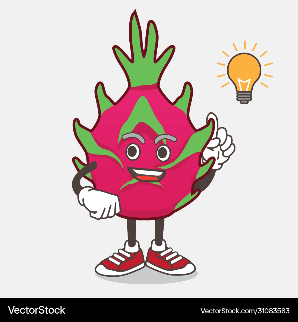 Dragon fruit cartoon mascot character Royalty Free Vector
