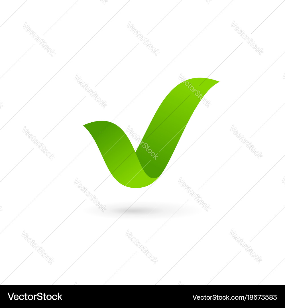 Eco leaves check mark logo icon design template Vector Image