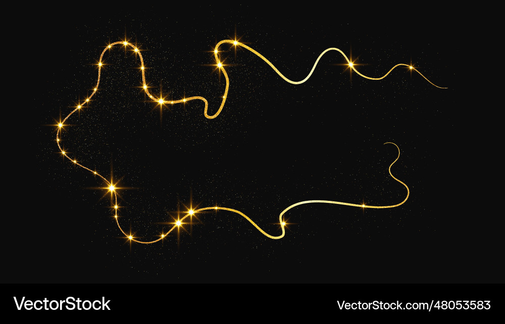 Gold glittering confetti wave and stardust Vector Image