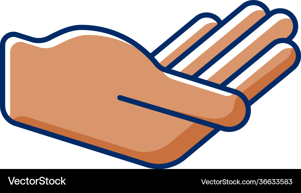 Hand holding something rgb color icon Royalty Free Vector