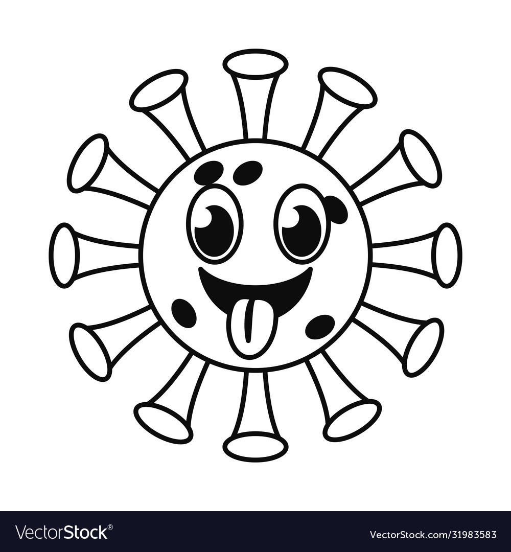 Happy covid19 19 virus emoji line style icon Vector Image