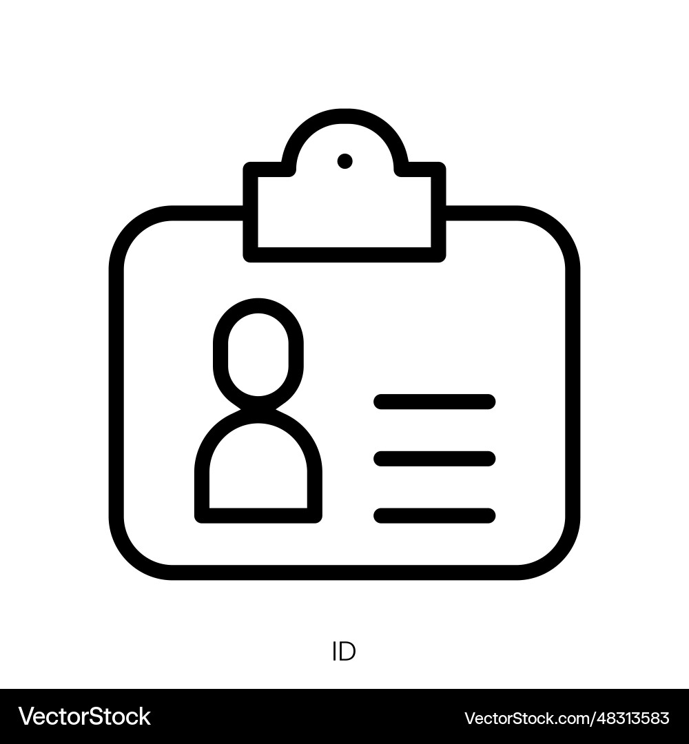 Id icon line art style design isolated on white Vector Image