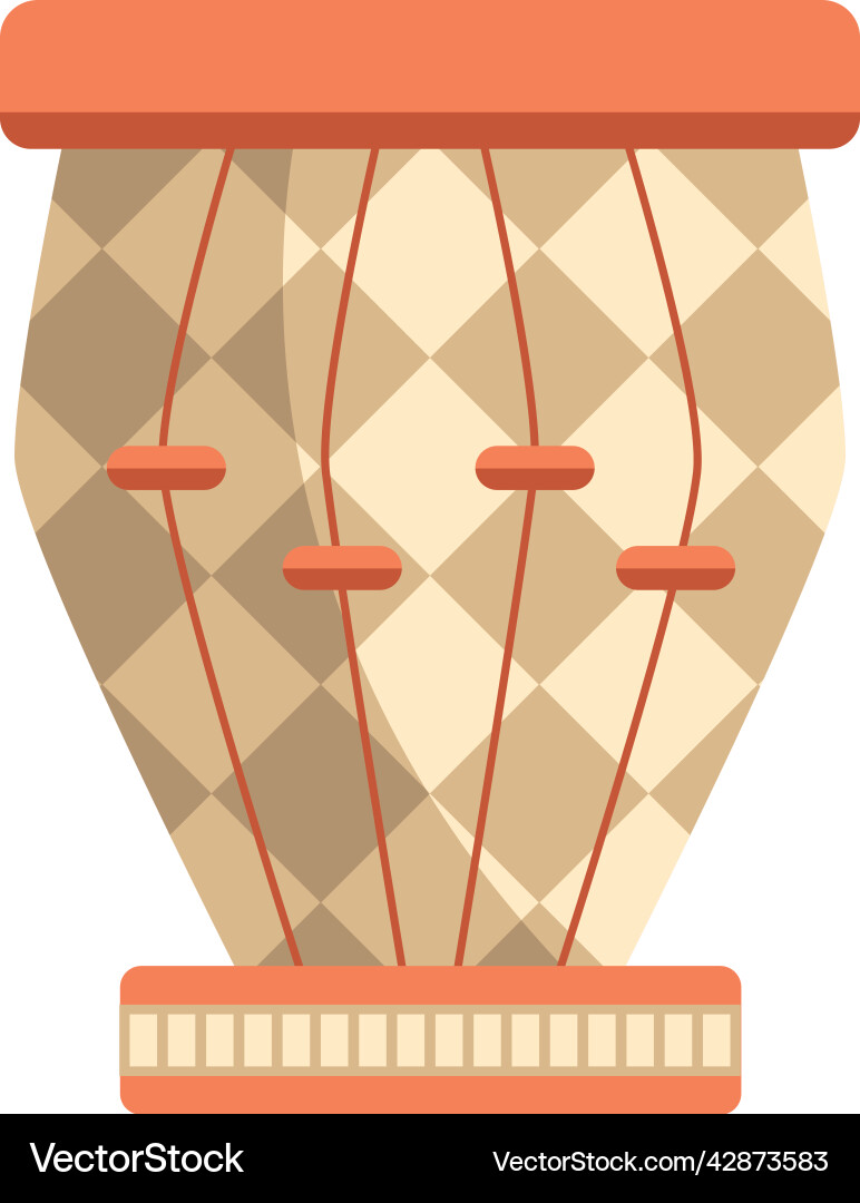 Indian culture drum instrument Royalty Free Vector Image
