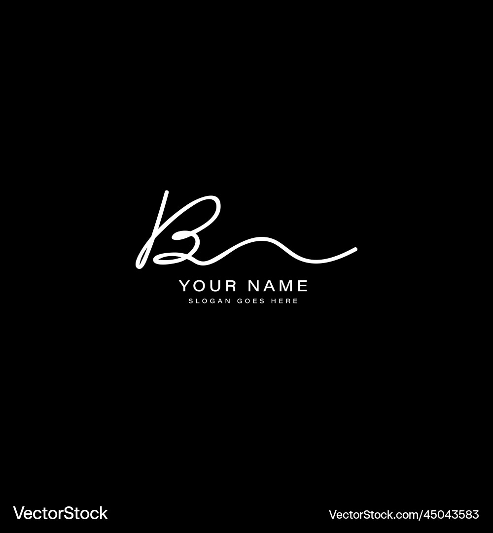 Initial letter b logo handwritten signature Vector Image