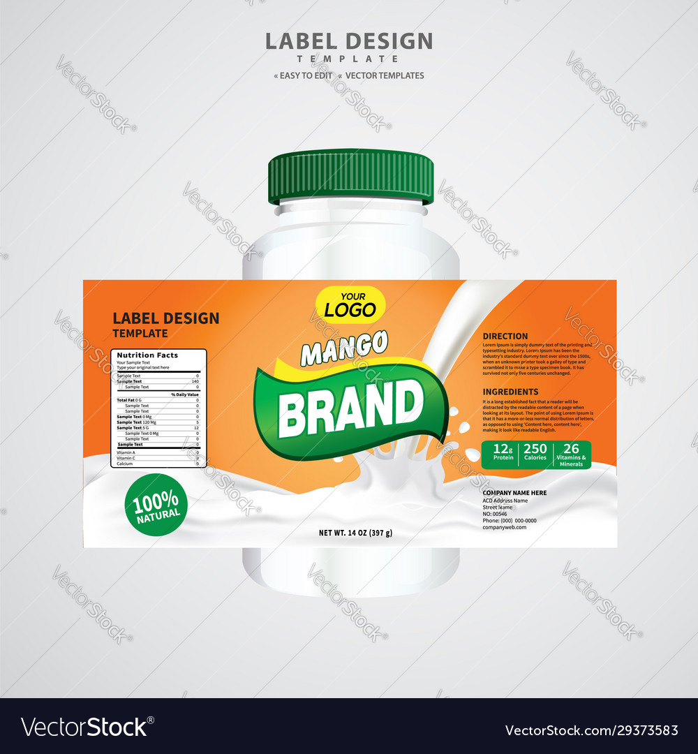 Label and packaging template design Royalty Free Vector