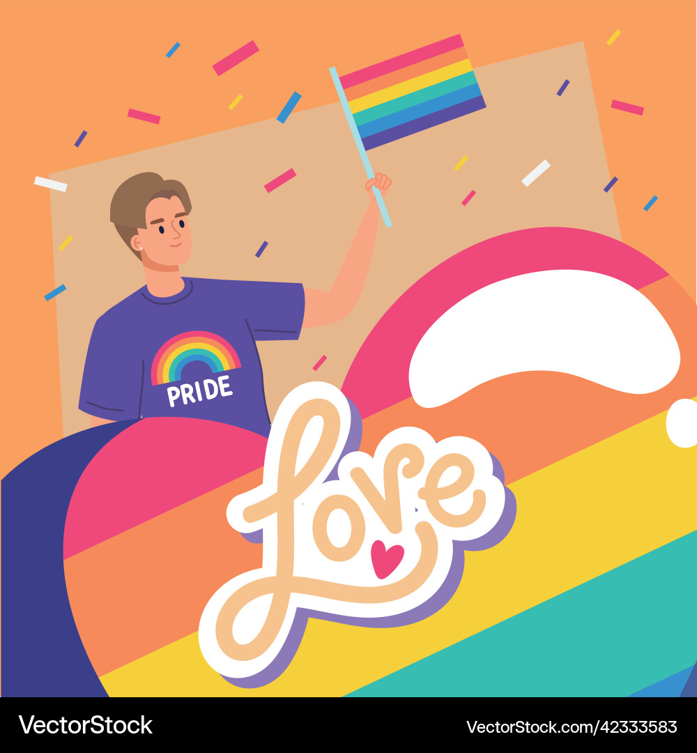 Love lettering with gay Royalty Free Vector Image