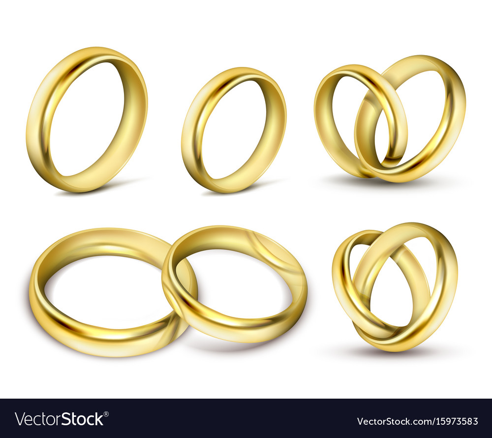 Set of realistic of gold Royalty Free Vector Image