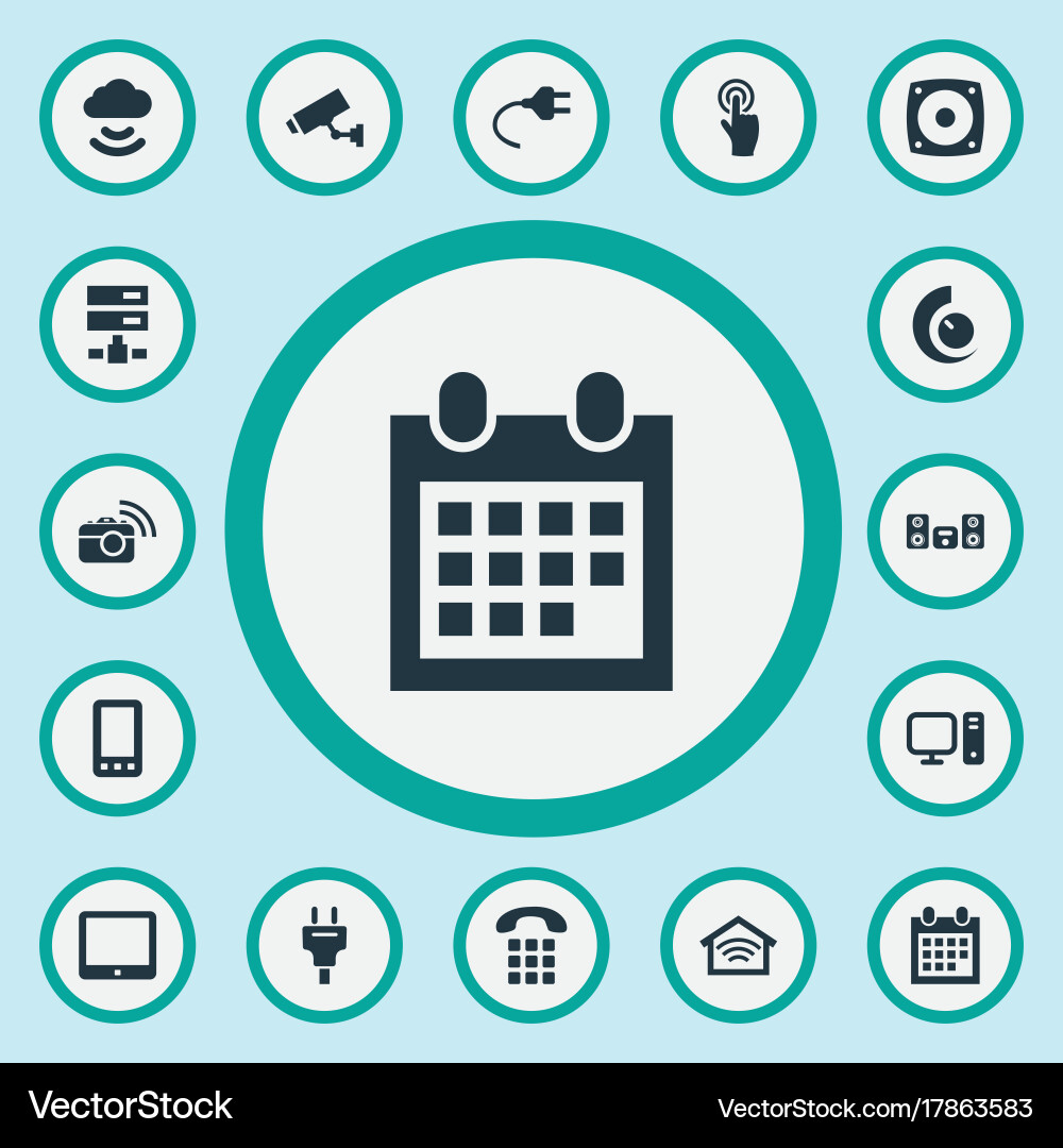 Set of simple smart icons Royalty Free Vector Image
