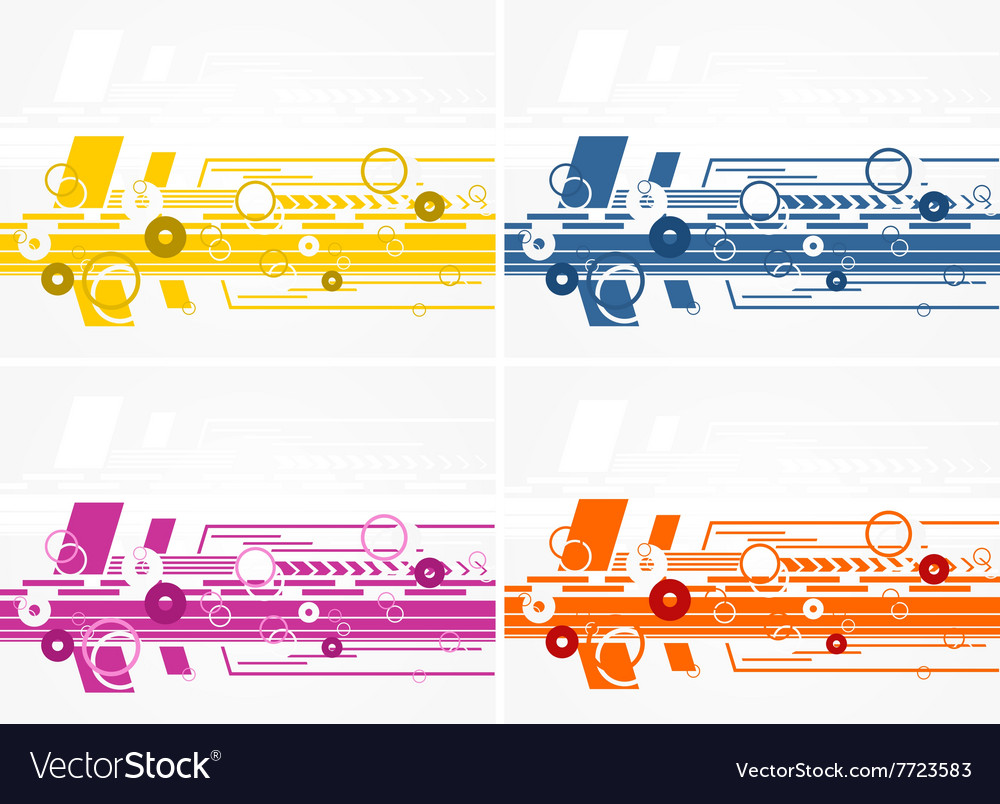 Set techno background Royalty Free Vector Image