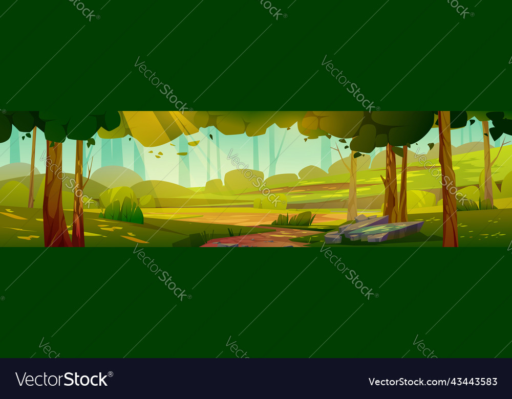 Summer landscape of forest glade in sunny day Vector Image