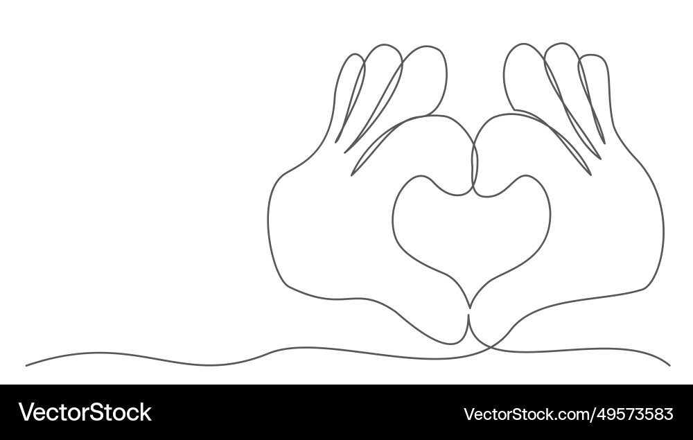 Valentine day one line drawing isolated on white Vector Image