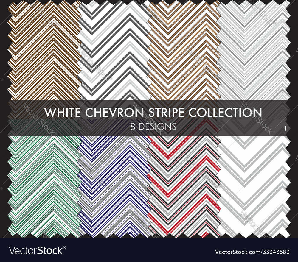 White chevron stripe seamless pattern collection Vector Image