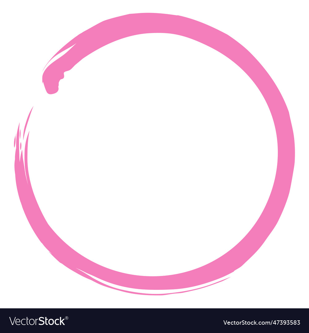 Zen circle pink color circle art brush stroke Vector Image