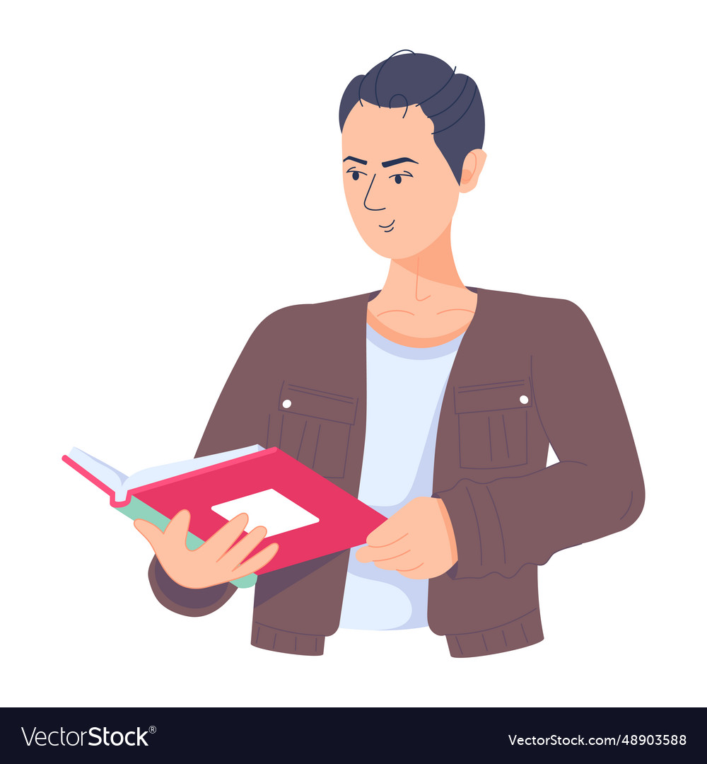 Book reading Royalty Free Vector Image - VectorStock