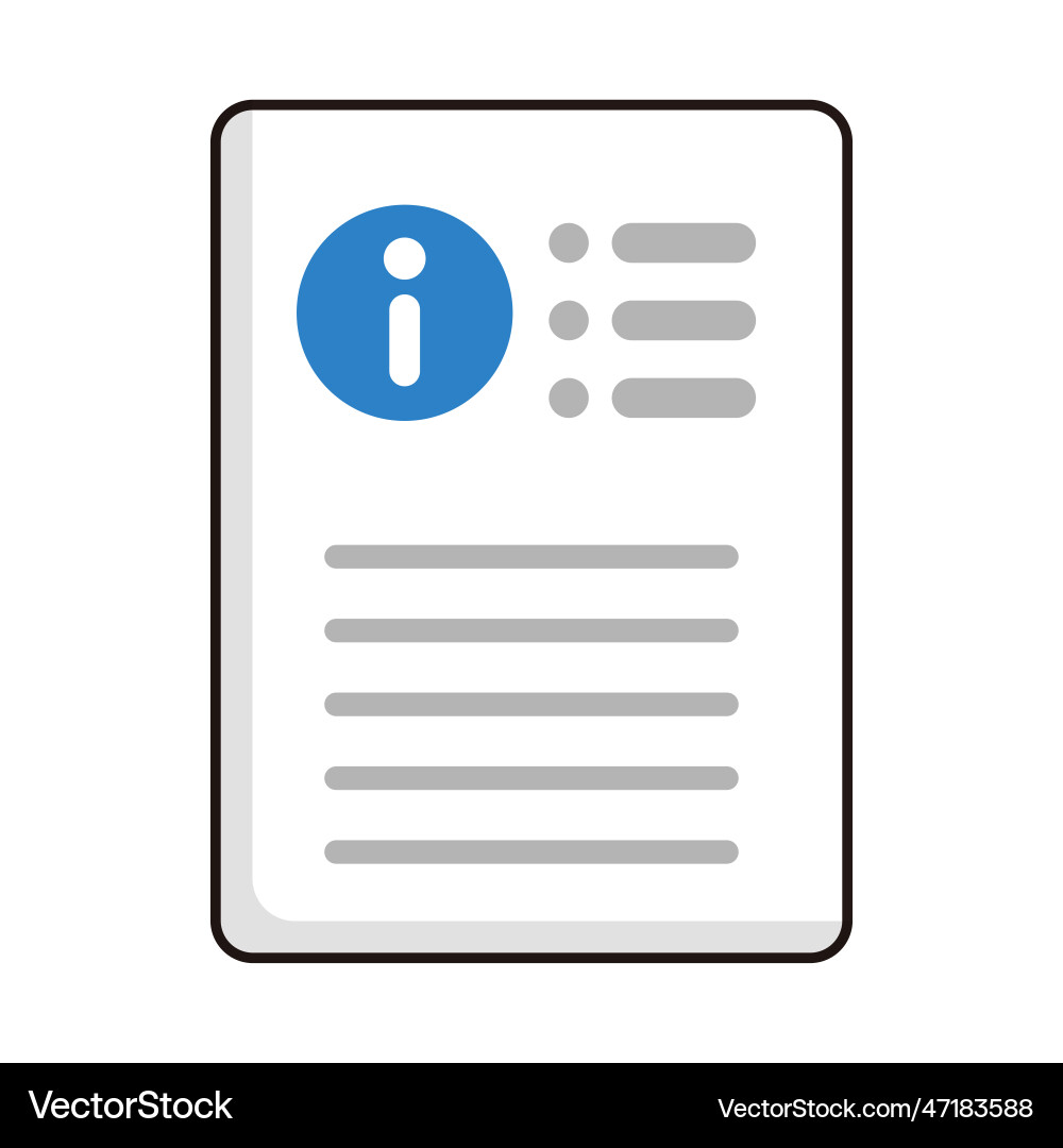 Information file icon or instruction manual Vector Image