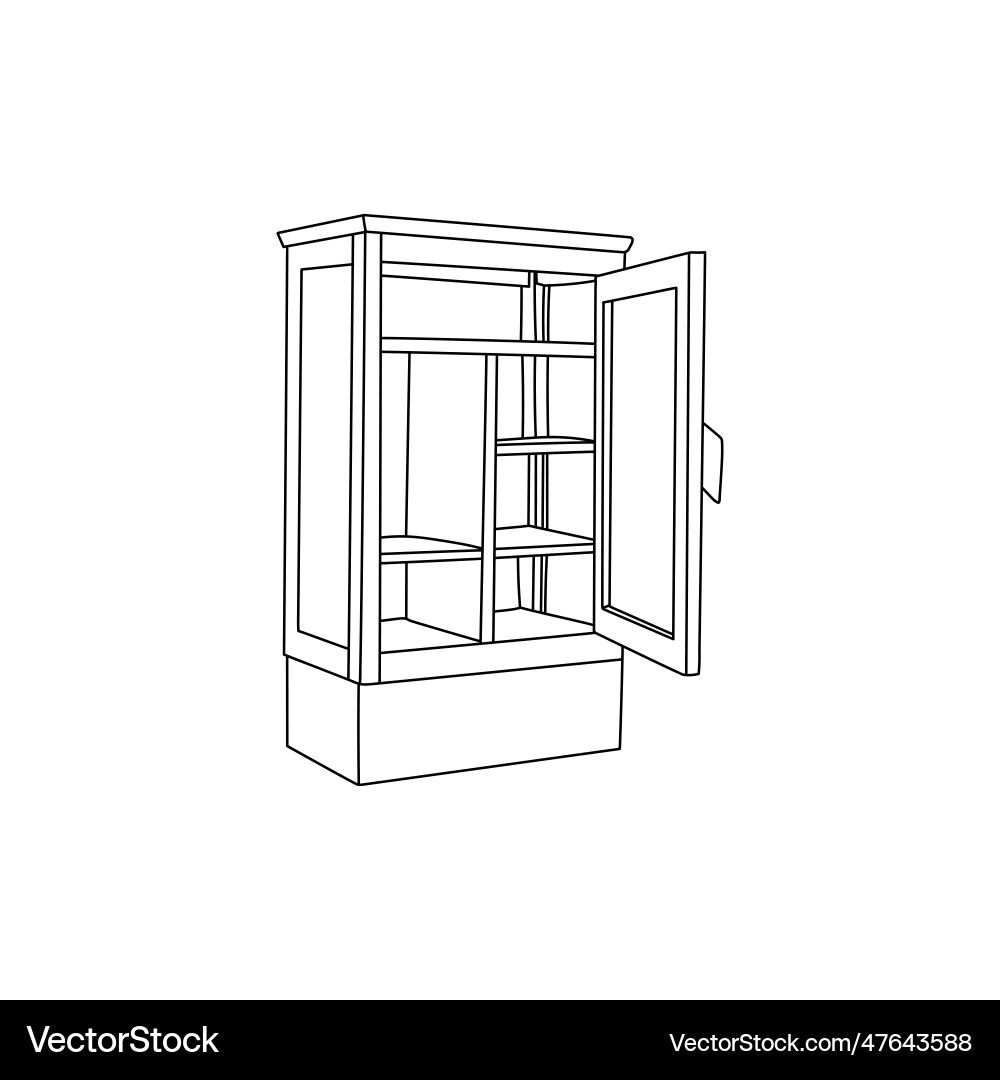 Line cupboard simple furniture design element Vector Image